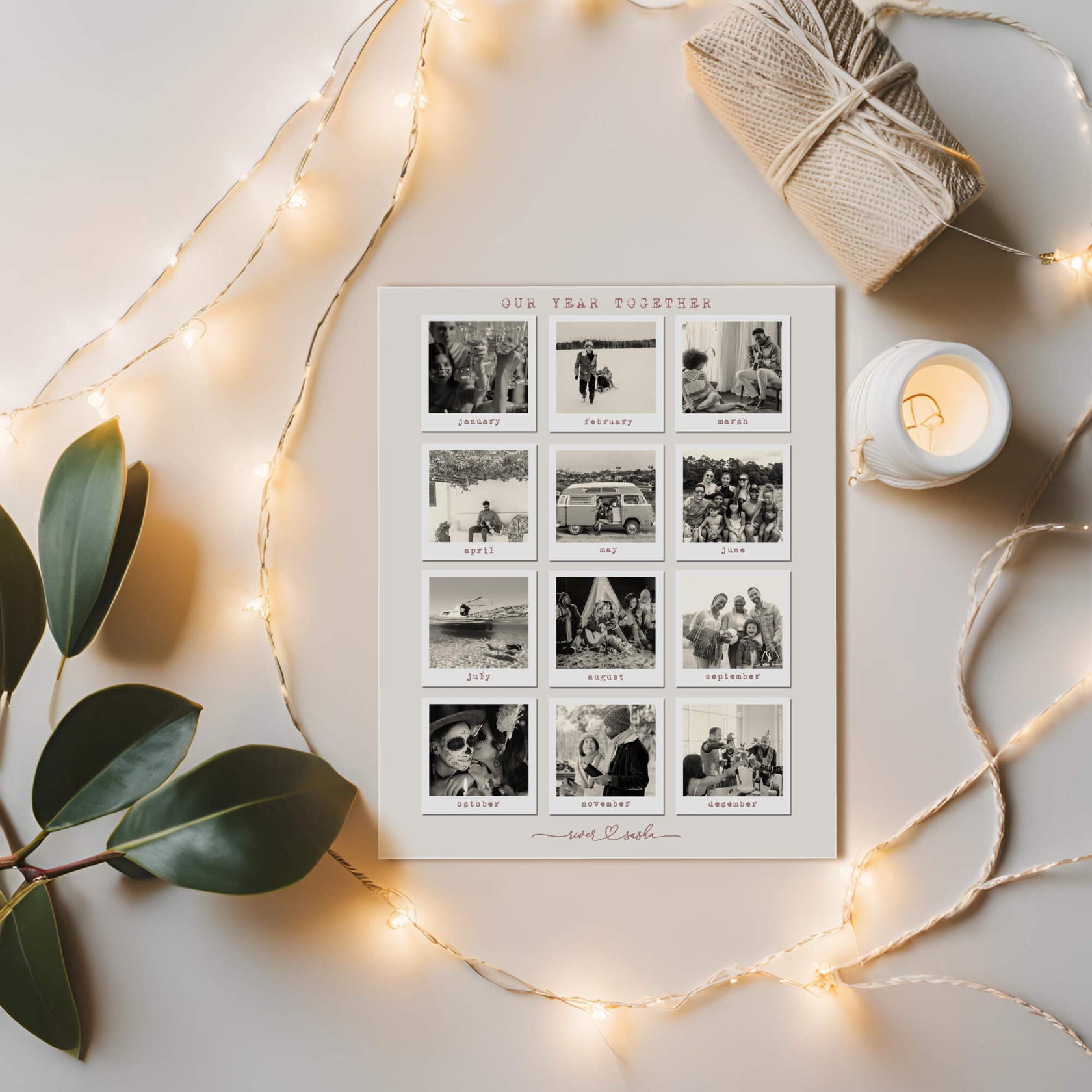 Sepia Year in Review Photo Collage Template | Playful Pixie Studio – playfulpixiestudio